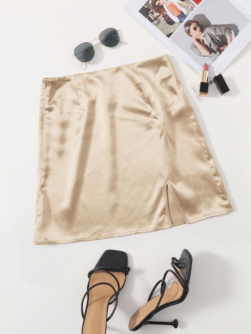 SHEIN Silk skirts, Women's Fashion, Bottoms, Skirts on Carousell