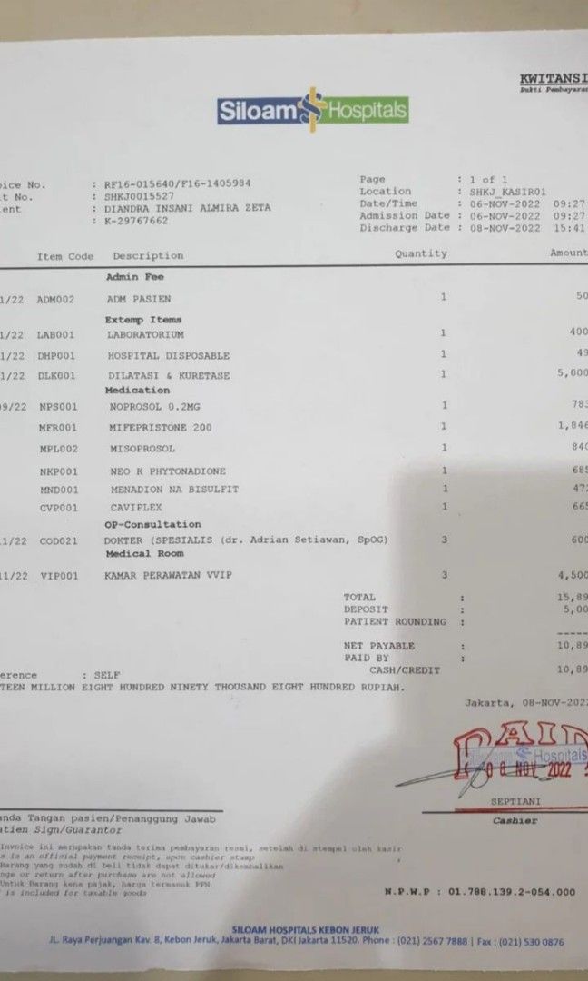 Surat rawat inap, Barang Yang Dicari di Carousell