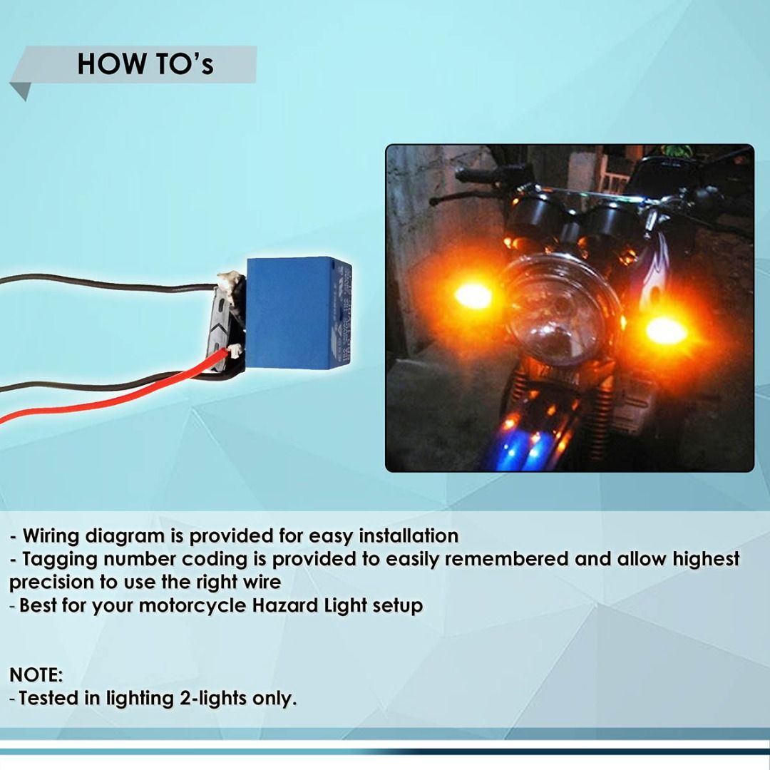 SWITCHLESS HAZARD MODULE MINI RELAY 5-PIN 10A, BEST FOR MOTORCYCLE ...