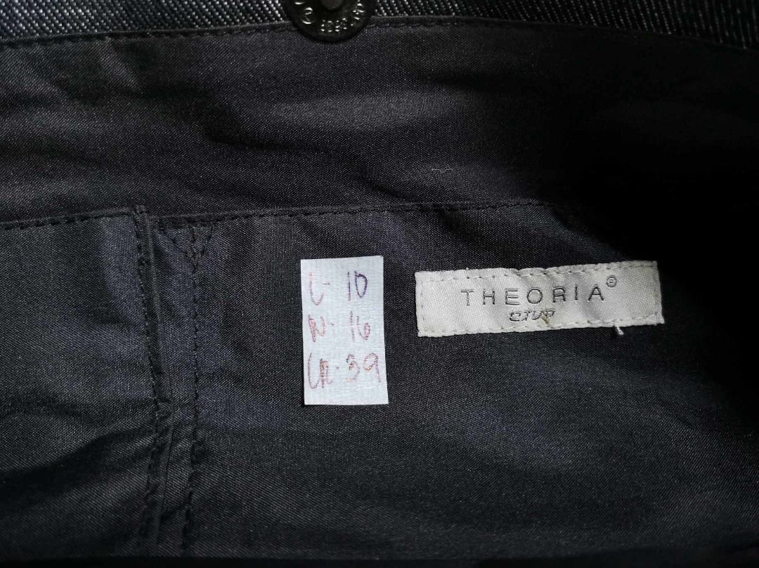 Theoria Black Denim Leather Tote Bag on Carousell