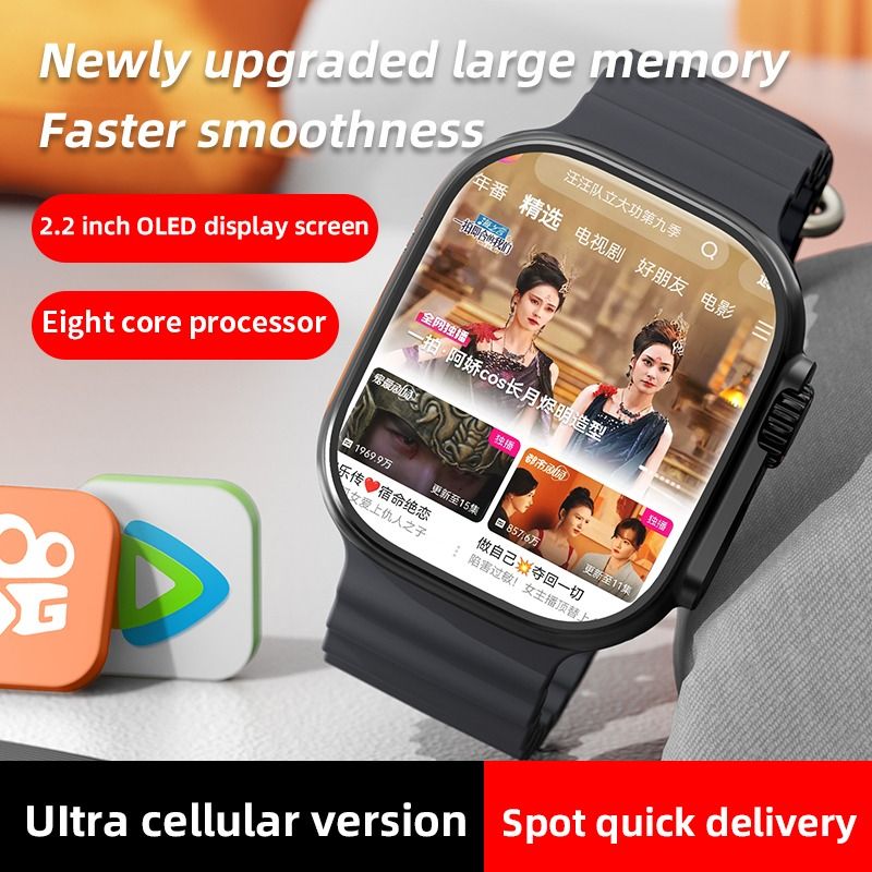 TOP 4G Android S9 Ultra Smart Watch 11 49mm AMOLED Screen 4 Core CPU ...