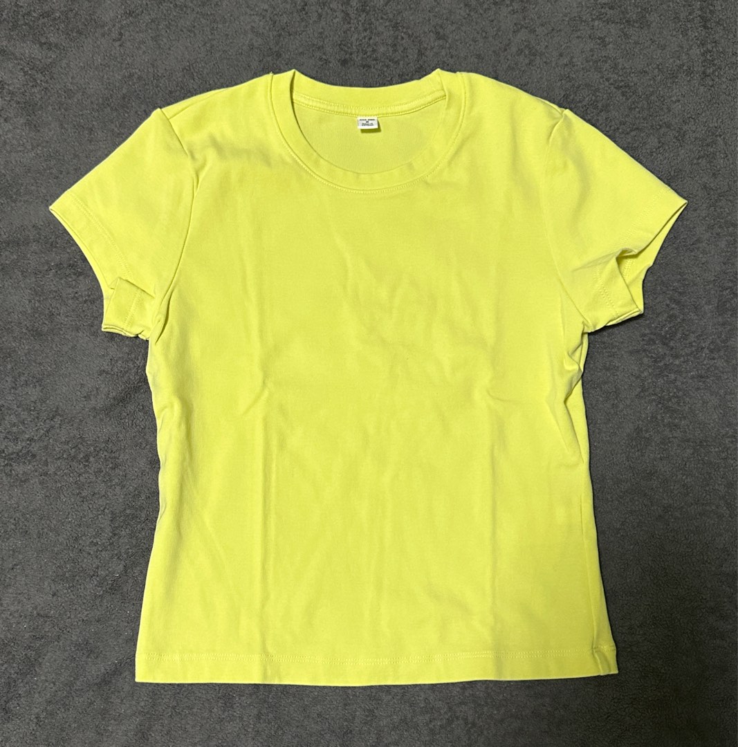 UNIQLO LIGHT YELLOW PLAIN SHIRT, Women's Fashion, Tops, Blouses on ...