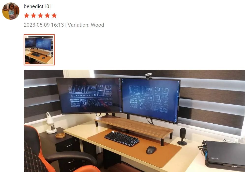 Universal Wooden Monitor Stand Extended Width Monitor Riser Laptop ...