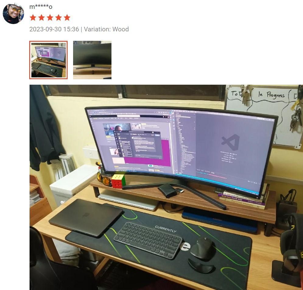 Universal Wooden Monitor Stand Extended Width Monitor Riser Laptop ...