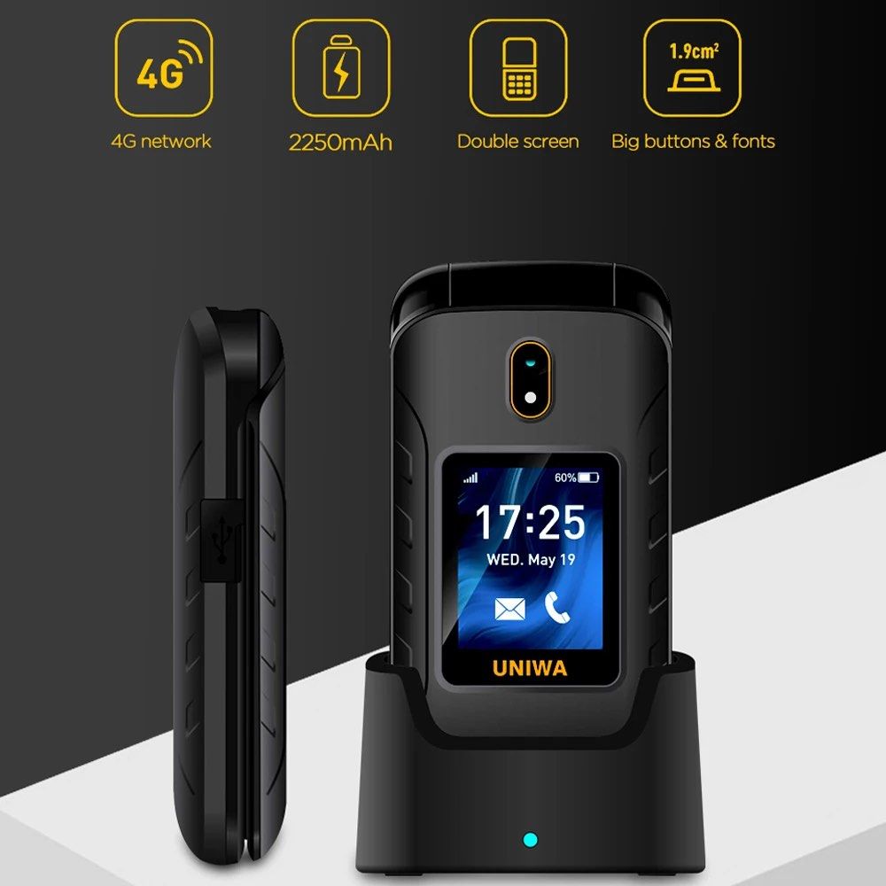 UNIWA V1000|V909T|V202T Cheapest Senior Phone| Button Phone with charging dot| Flip Phone ...