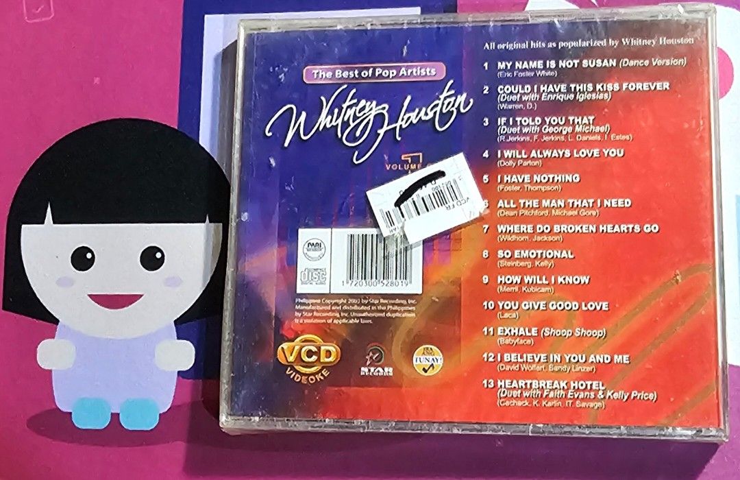 VCD - Videoke - Whitney Houston - CD Seald, Hobbies & Toys, Music ...