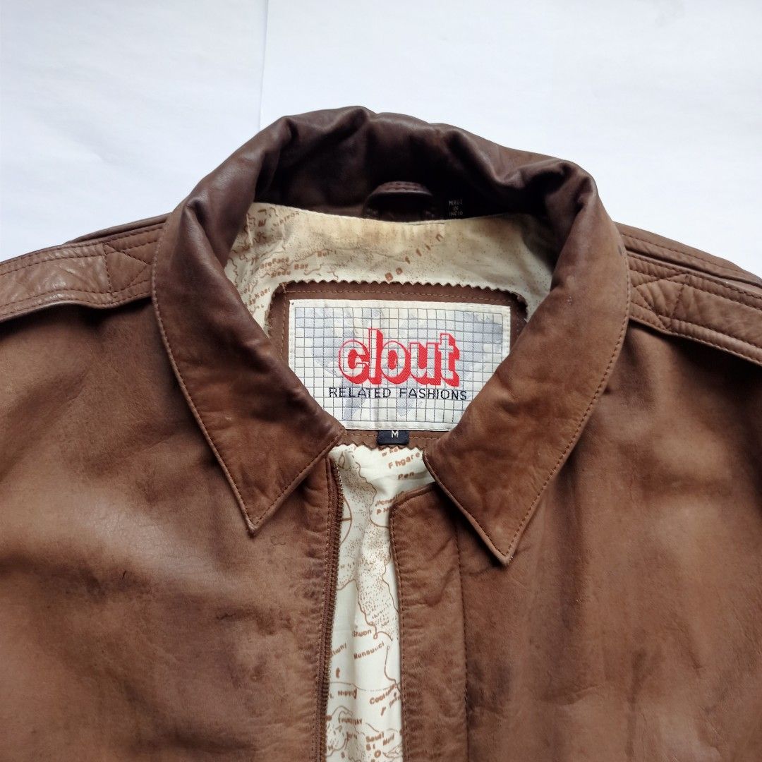Vintage Clout Leather Jacket, Women's Fashion, Coats, Jackets and ...