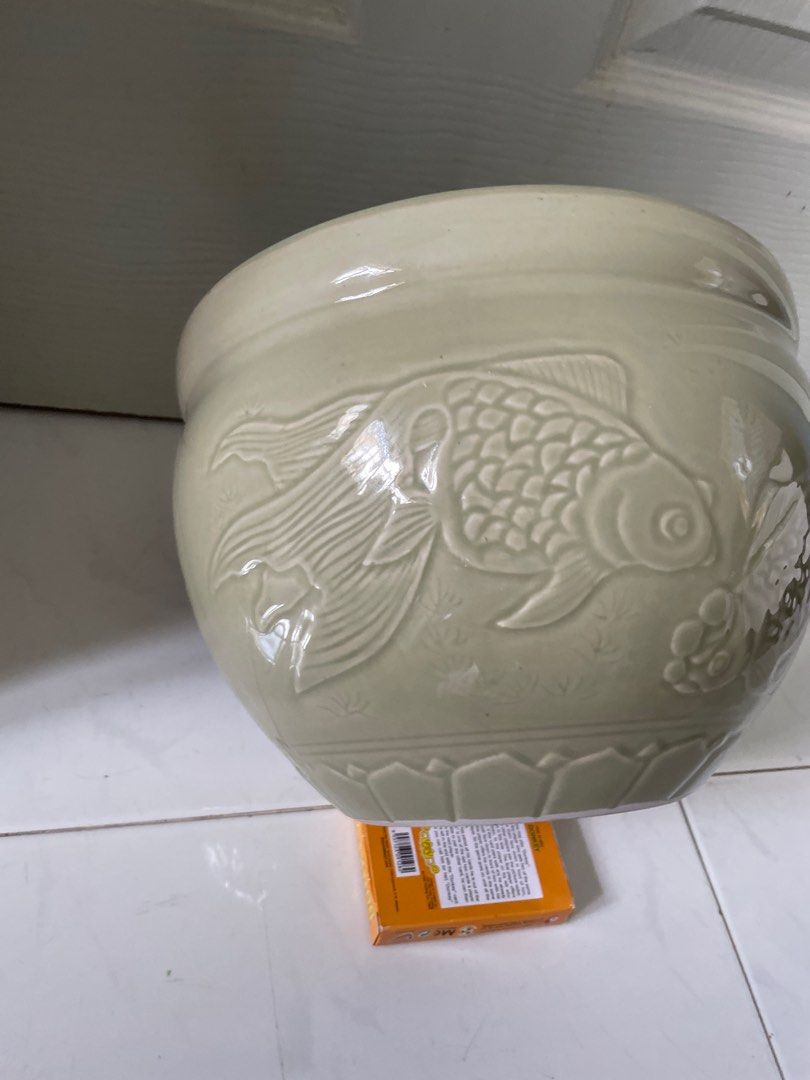 Vintage Green Gold Fish Bowl, Furniture & Home Living, Home Decor ...