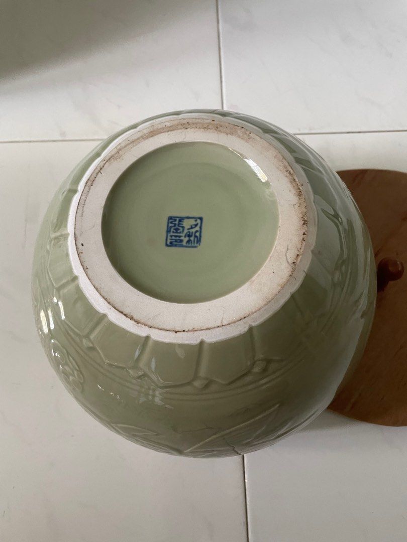 Vintage Green Gold Fish Bowl, Furniture & Home Living, Home Decor ...