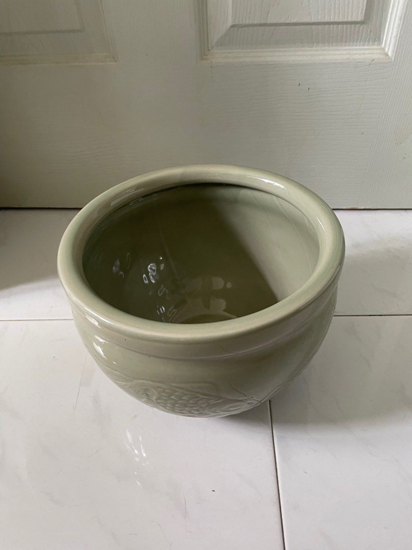 Vintage Green Gold Fish Bowl, Furniture & Home Living, Home Decor ...