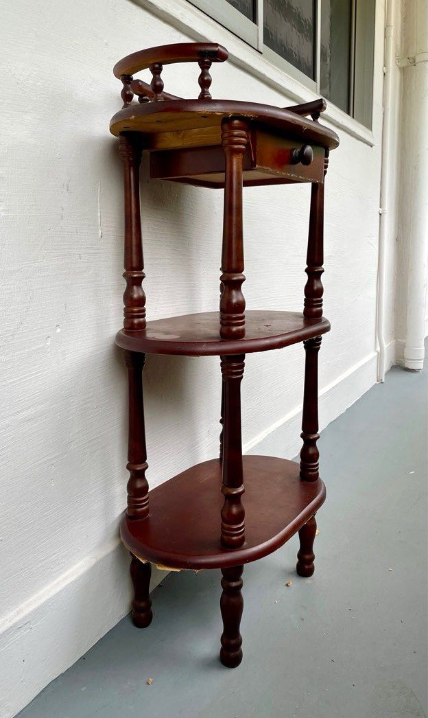 Vintage Retro Wooden Shelf Rack 3-tier display shelves , Hobbies & Toys ...