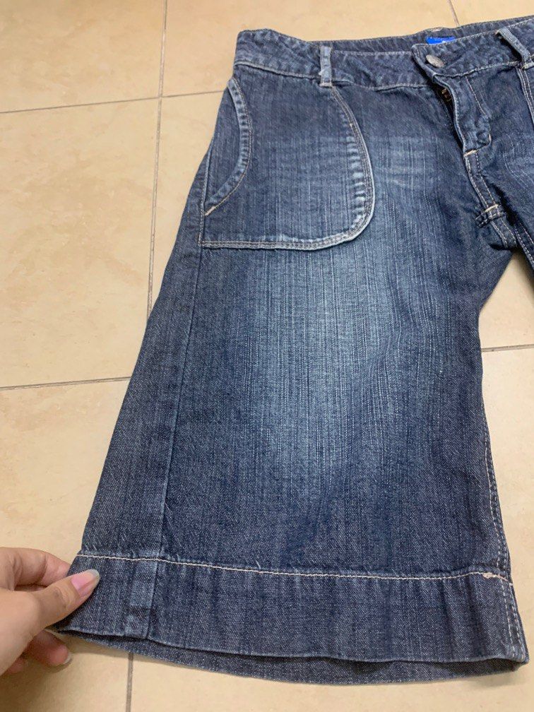 vintage thrifted low rise flare jorts, Women's Fashion, Bottoms, Jeans ...