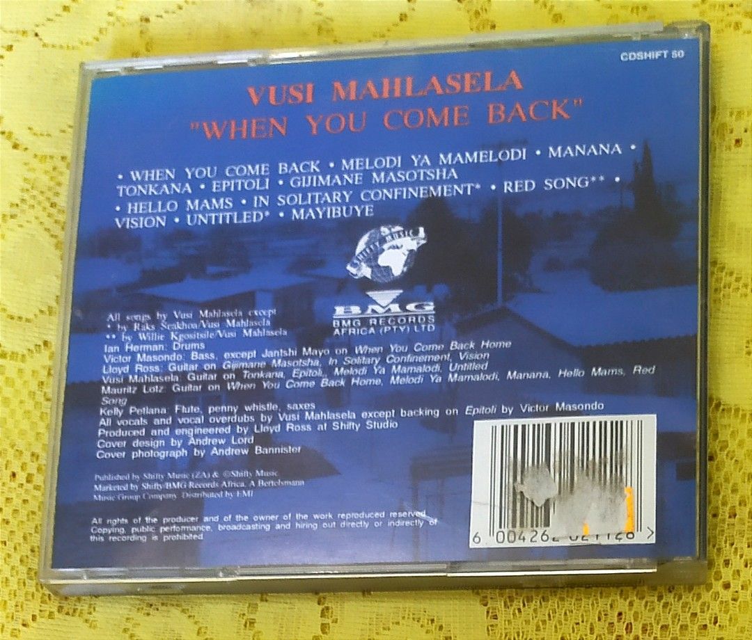 Vusi Mahlasela - When You Come Back (CD), Hobbies & Toys, Music & Media, CDs & DVDs on Carousell