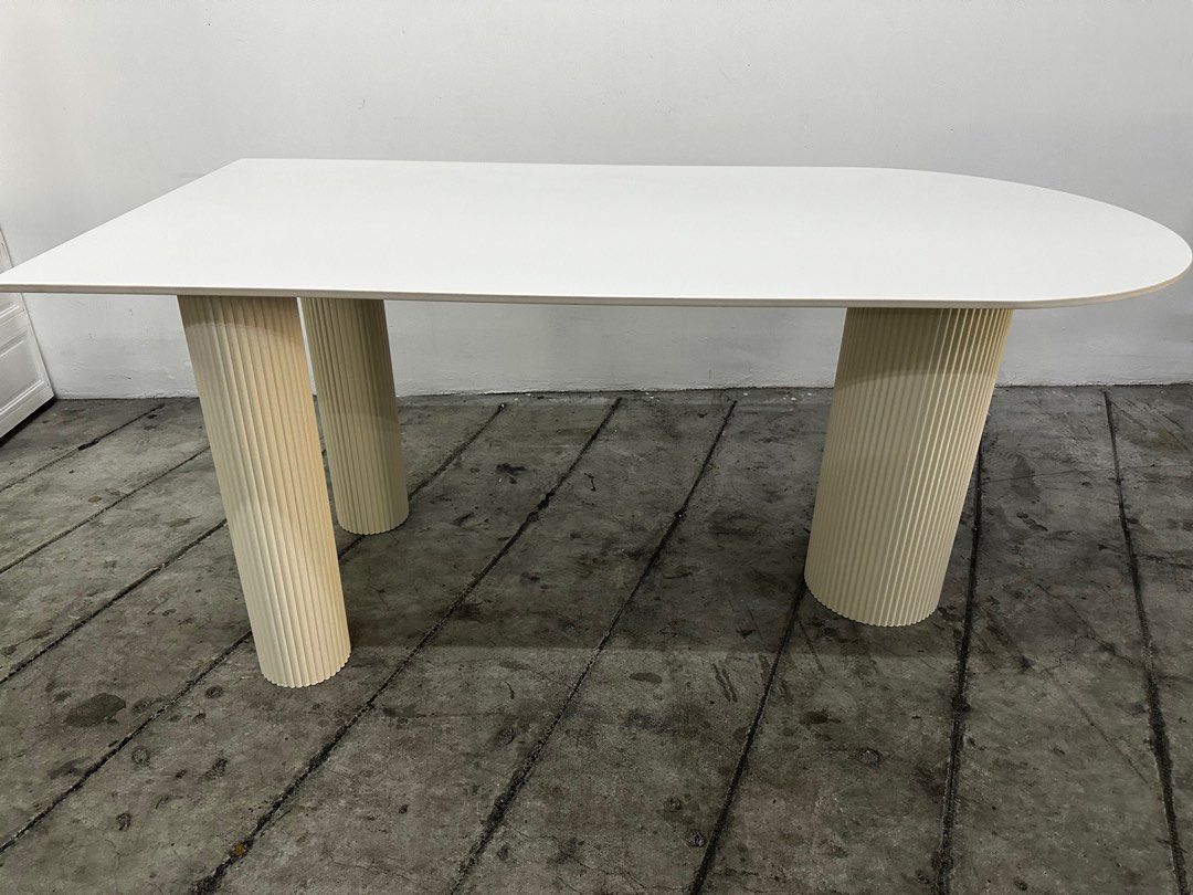 White Elegant Dining Table, Furniture & Home Living, Furniture, Tables ...