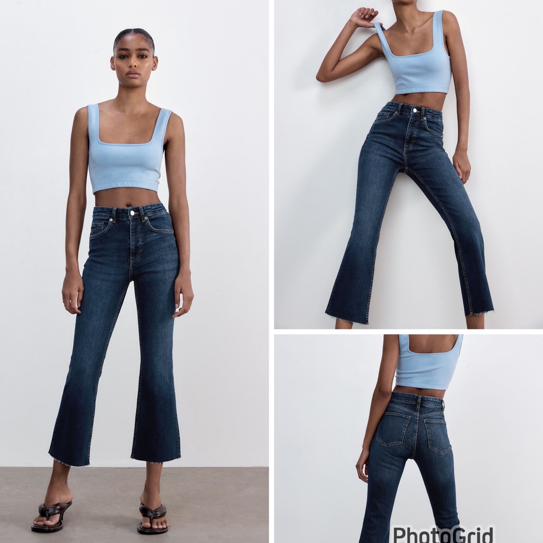 Zara Flared Cropped Jeans, Women's Fashion, Bottoms, Other Bottoms on ...