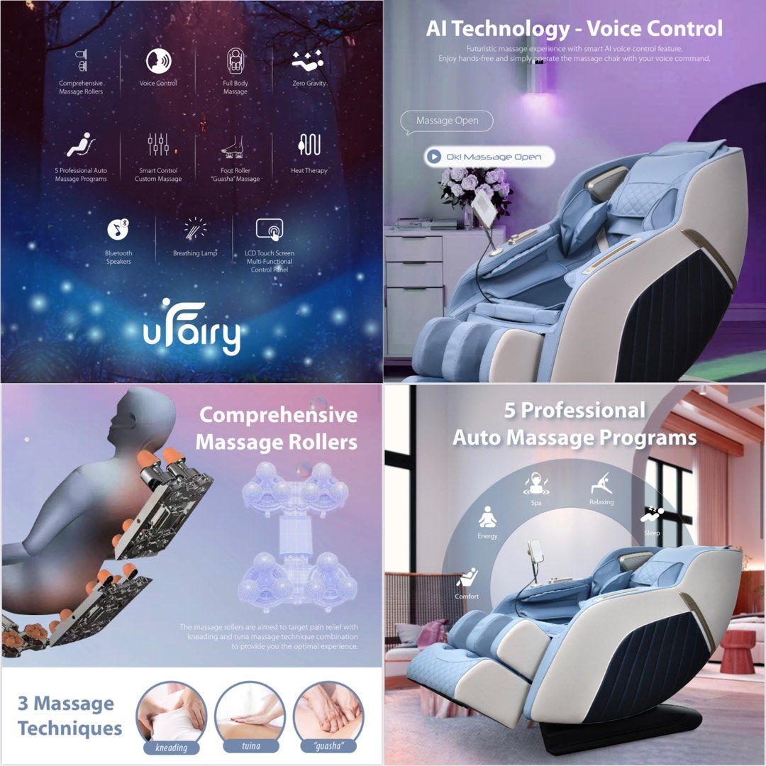 ZERO Ufairy Massage Chair, Health & Nutrition, Massage Devices on Carousell