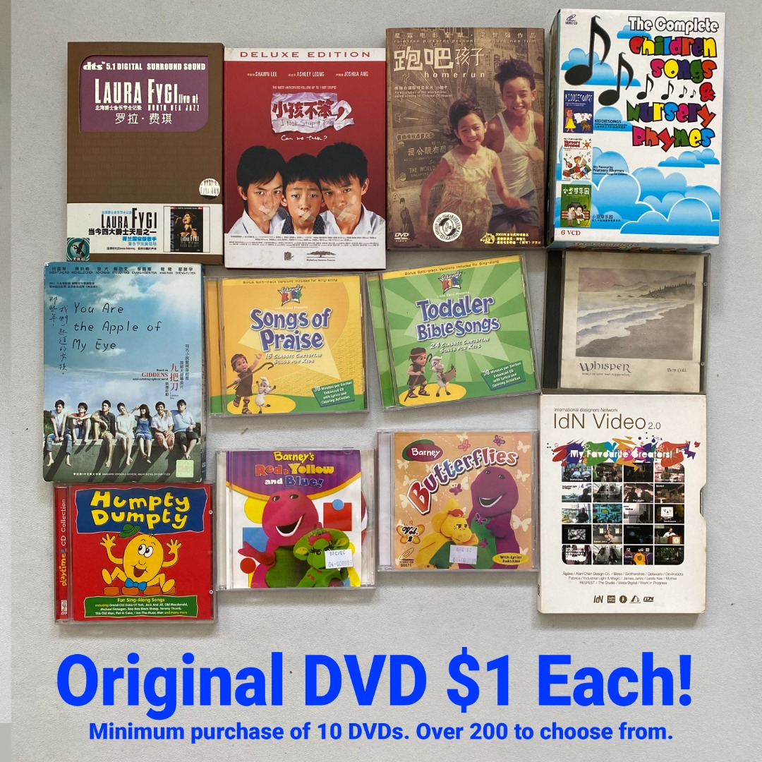 $1 DVD Movies: Laura fygi, home run, apple of my eye, barney bible ...