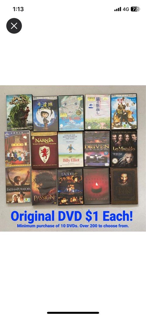 $1 DVD Movies: Laura fygi, home run, apple of my eye, barney bible ...