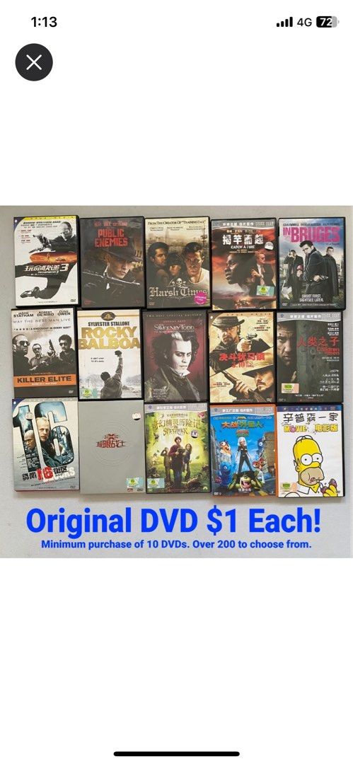 $1 DVD Movies: Laura fygi, home run, apple of my eye, barney bible ...