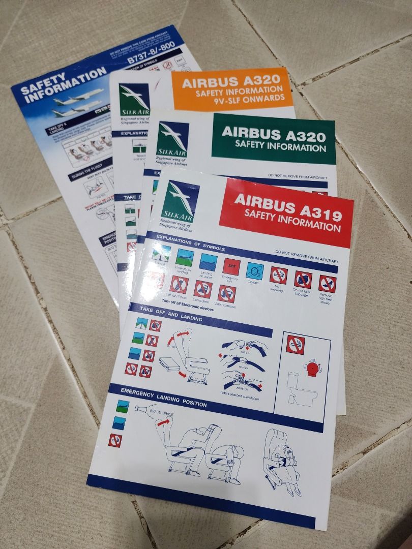 Airline Safety Cards ONLY $1 each *incl. RARE / Vintage / Retired ...