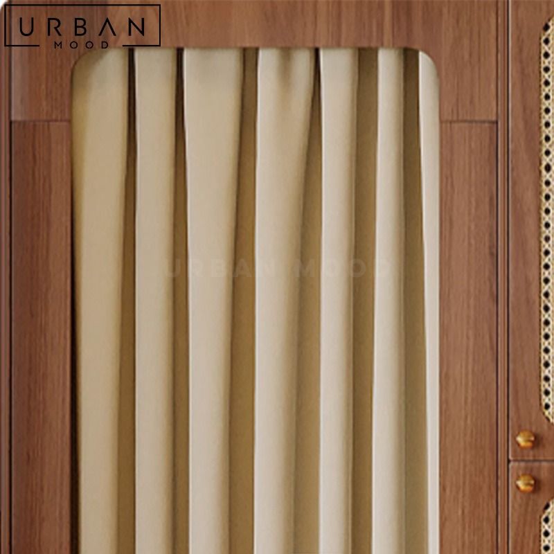 ALNA Modern Solid Wood Rattan Wardrobe, Furniture & Home Living ...