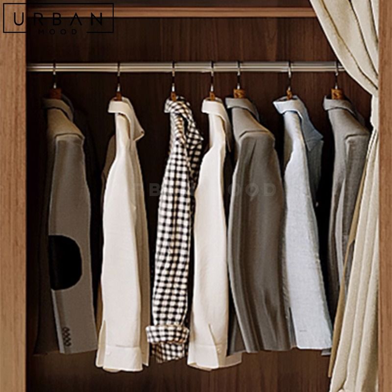 ALNA Modern Solid Wood Rattan Wardrobe, Furniture & Home Living ...