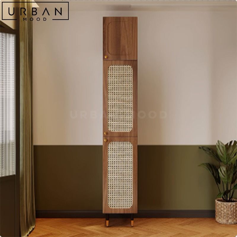 ALNA Modern Solid Wood Rattan Wardrobe, Furniture & Home Living ...