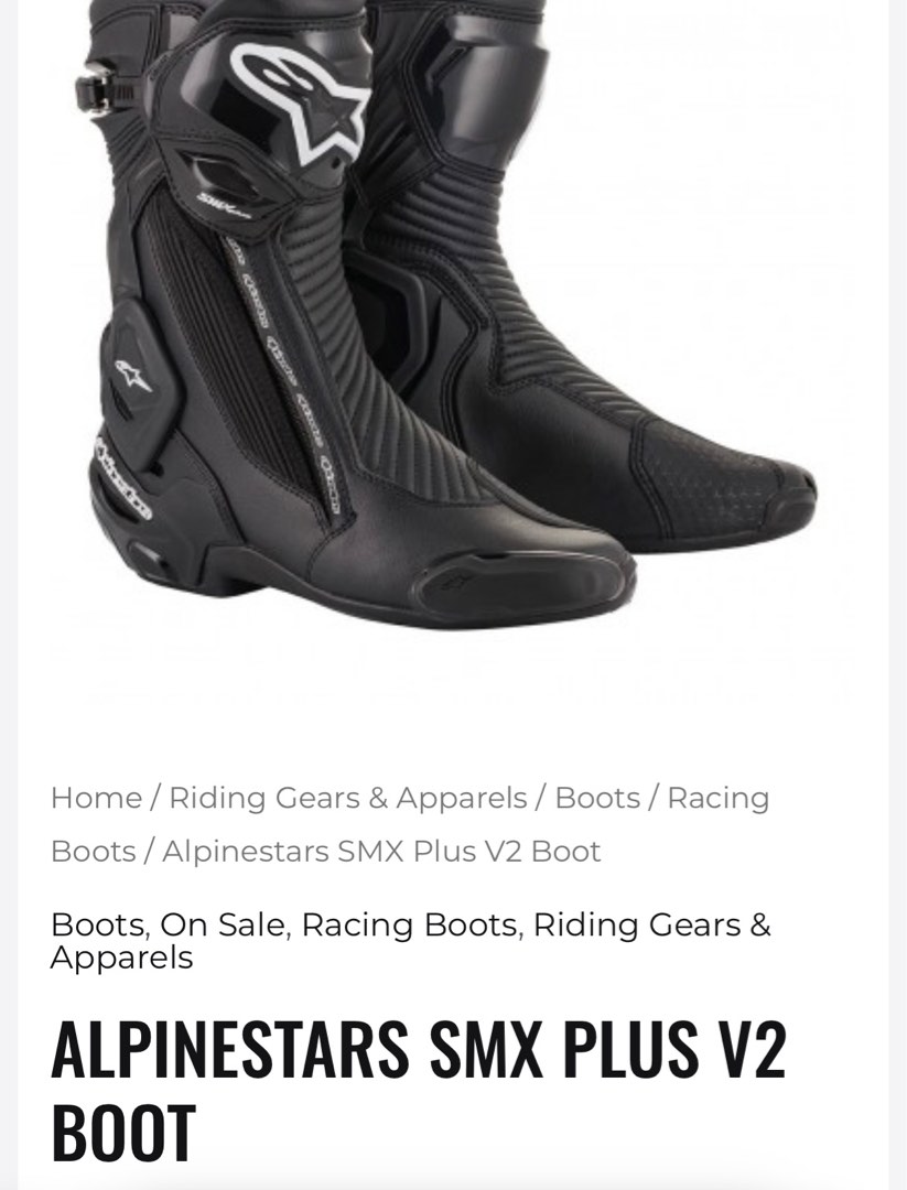 Alpinestars SMX Plus V2 Boots, Motorcycles, Motorcycle Apparel on Carousell