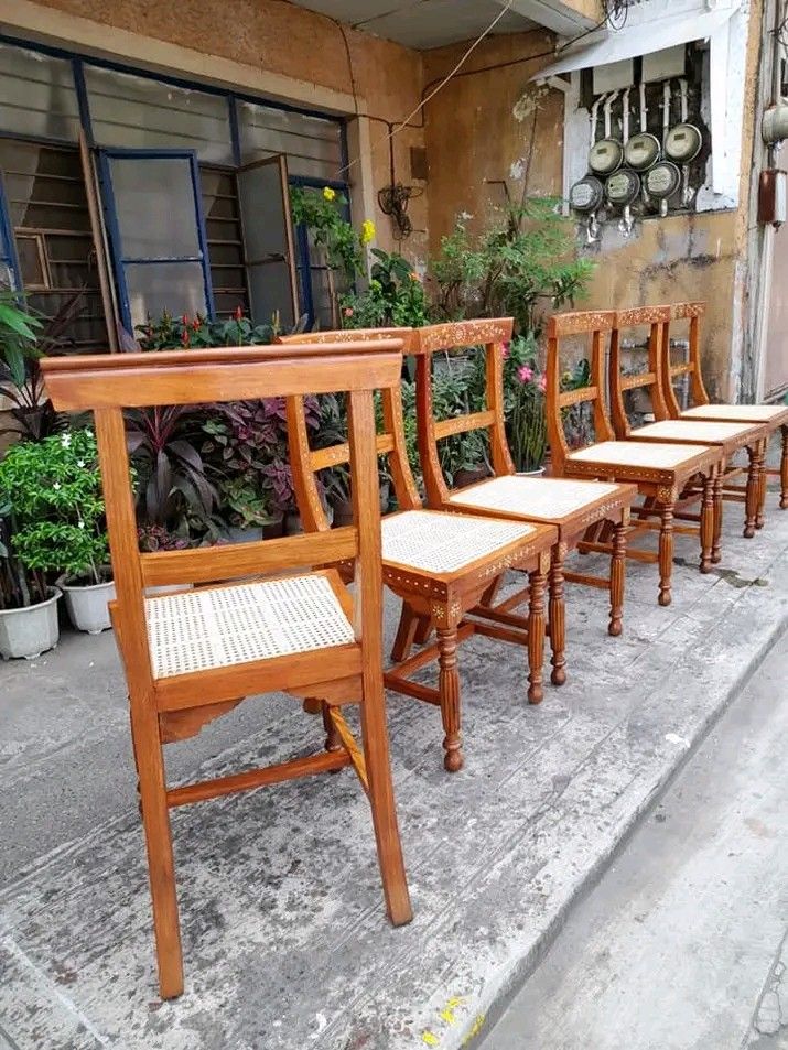 ANGLO INDIAN CHAIRS W/ INLAY, Furniture & Home Living, Furniture ...