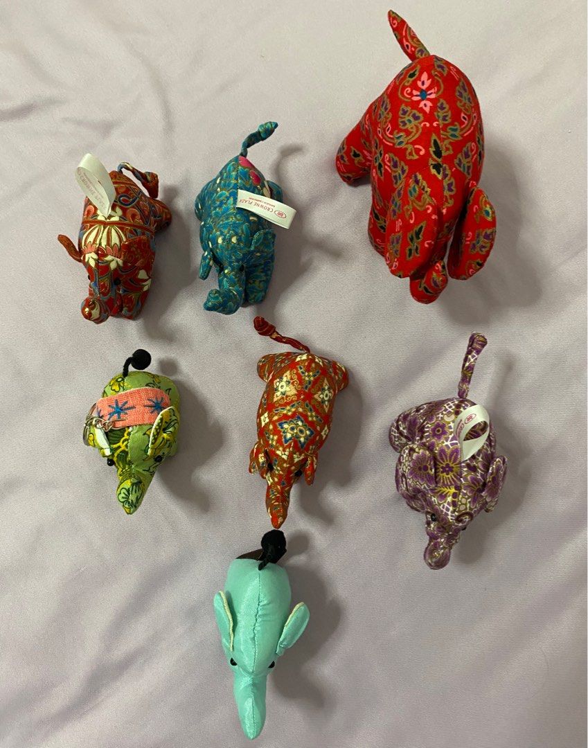 Assorted Collectible Thai Silk Mini Elephant Plush Soft Toys from ...