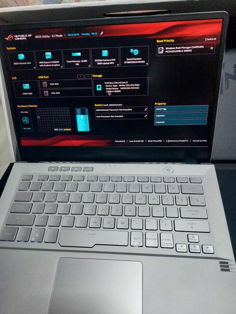 ASUS ROG ZEPHYRUS G14 (2021) MOONLIGHT WHITE WITH ANIMATRIX, Computers ...