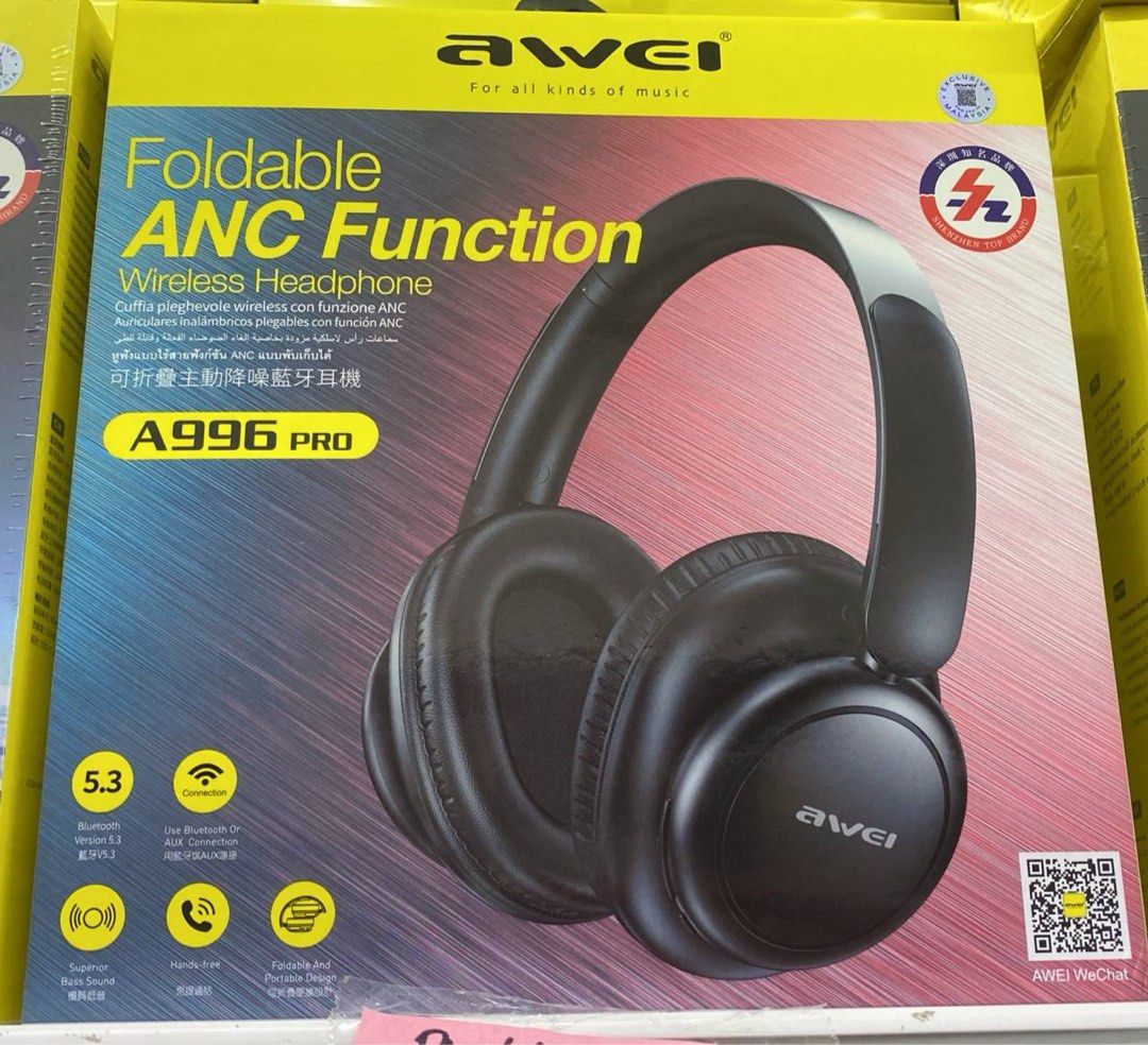 Awei Headphone ANC A996 PRO, Audio, Headphones & Headsets on Carousell