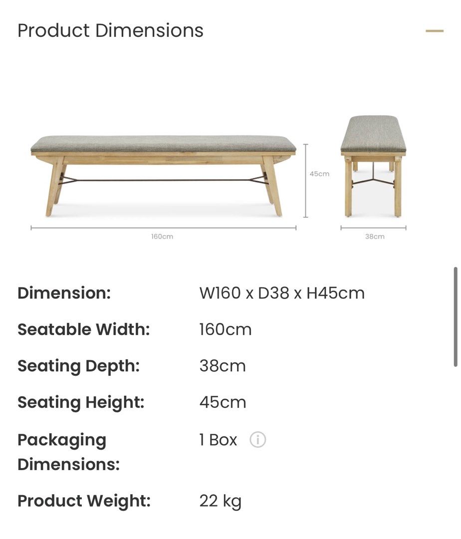 Casterly Miles Bench, Furniture & Home Living, Furniture, Chairs on ...