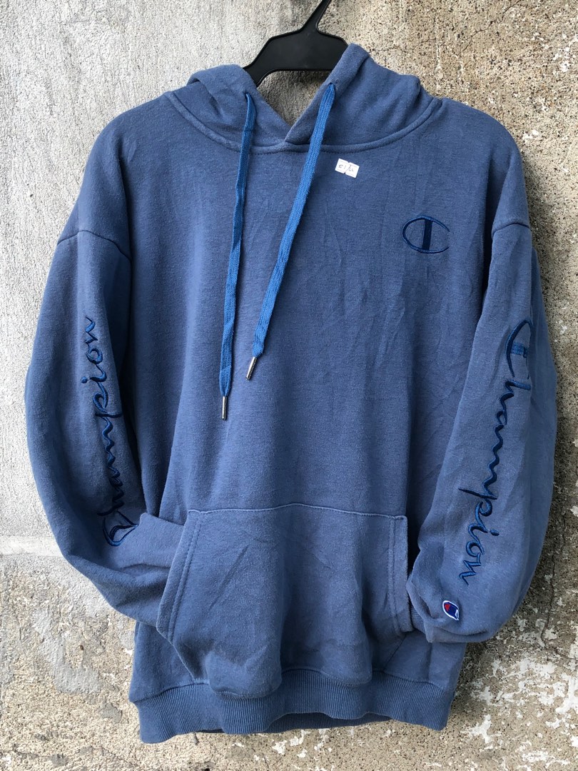 CHAMPION BLUE HOODIE, Men's Fashion, Coats, Jackets and Outerwear on ...