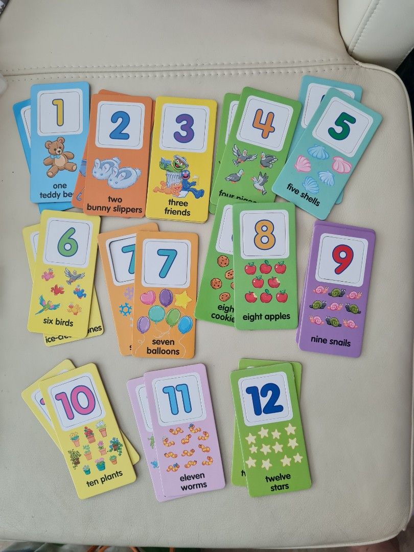 Children's Numbers 1-12 Flashcards, Hobbies & Toys, Toys & Games on ...