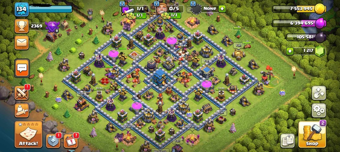COC TH 12 Max all walls; semi max defenses; troops max, Hobbies & Toys ...