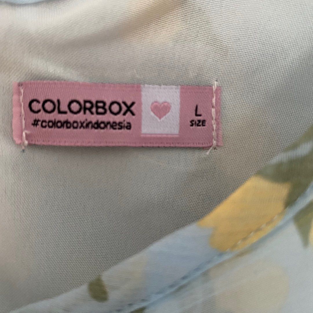 COLORBOX Baby Blue Flower Dress, Fesyen Wanita, Pakaian Wanita, Gaun ...