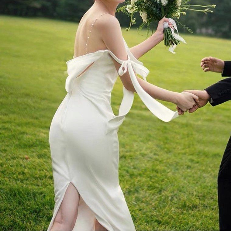 Customised ROM / wedding dress in white, Women's Fashion, Dresses ...