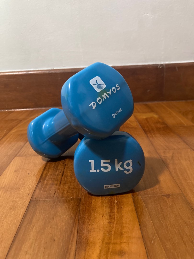 Decathlon 1.5kg Domyos Dumbbells, Sports Equipment, Exercise & Fitness ...
