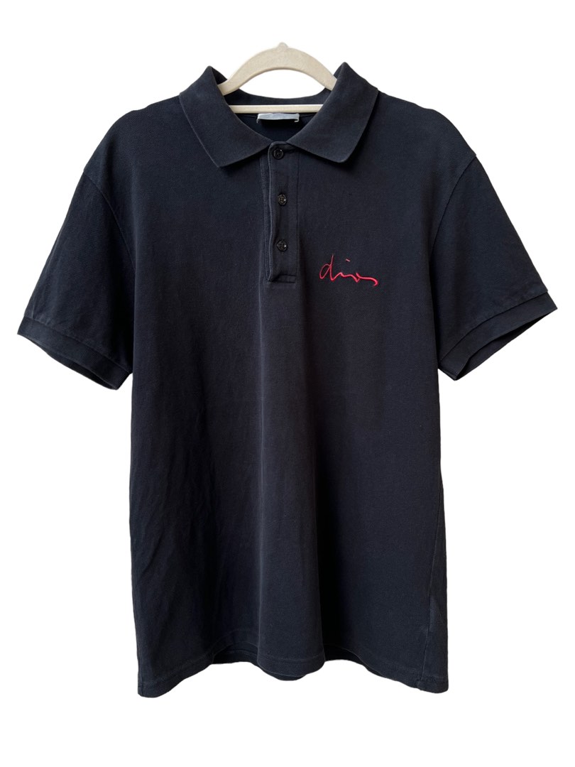 Dior Embroidered Signature Logo Polo Shirt, Men's Fashion, Tops & Sets ...