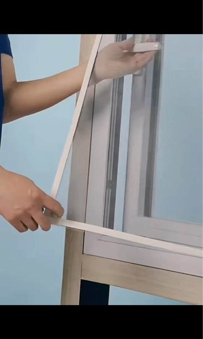 DIY mosquito net window black frame magnetic flyscreen insects ...