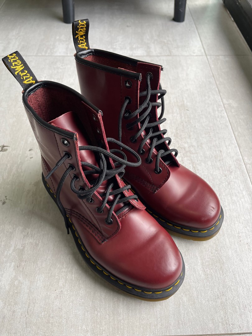 Doc Martens 1460 Burgundy/Cherry Red US 6, Women's Fashion, Footwear ...