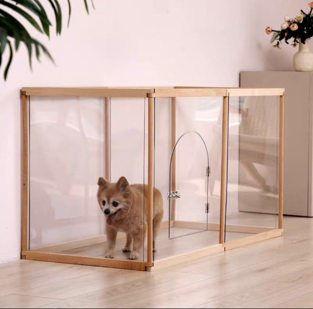 Dog Fence Pet Playpen Custom Barricade Solid Wood, Pet Supplies, Homes ...