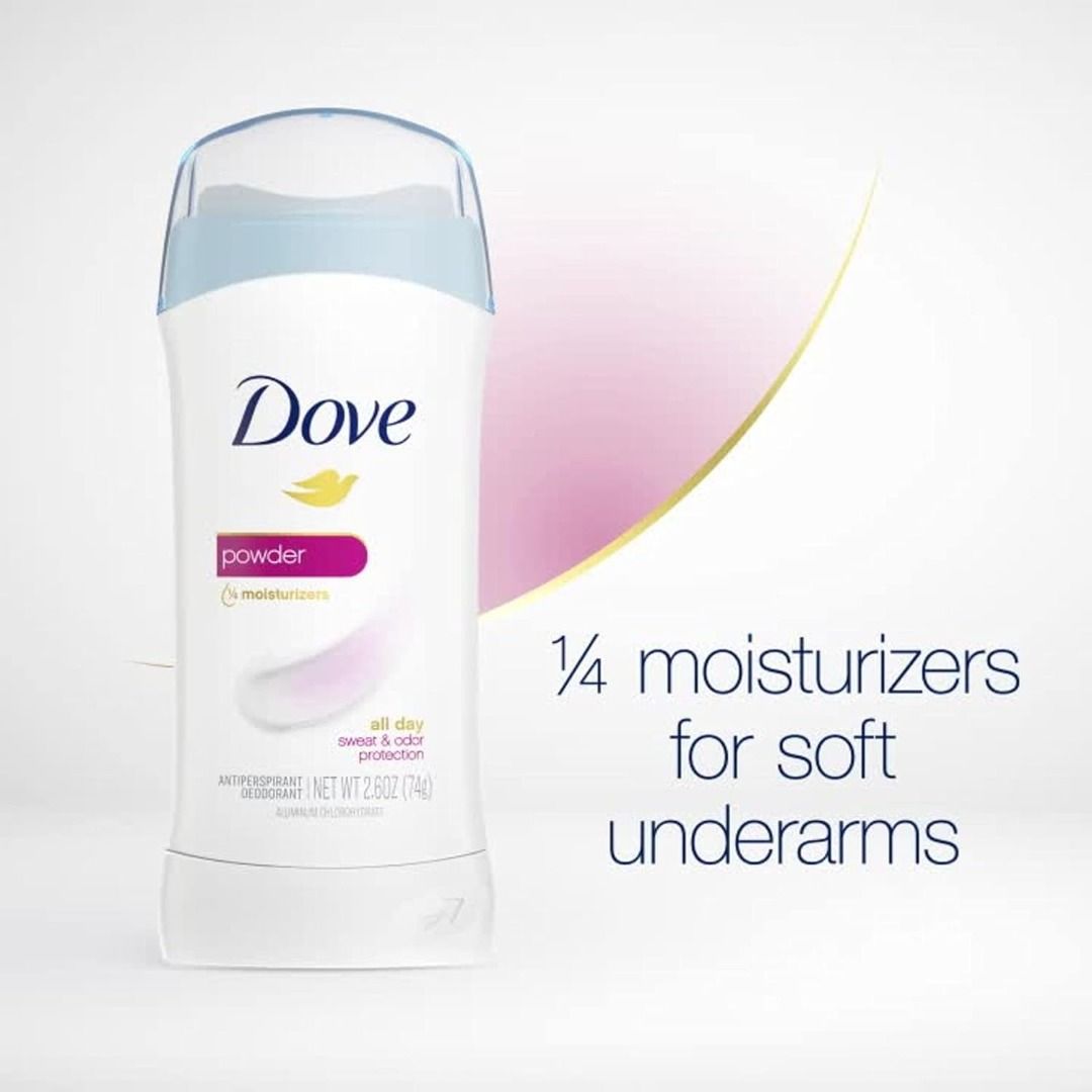 Dove Invisible Solid Antiperspirant Deodorant Stick, Powder 74g, Beauty ...