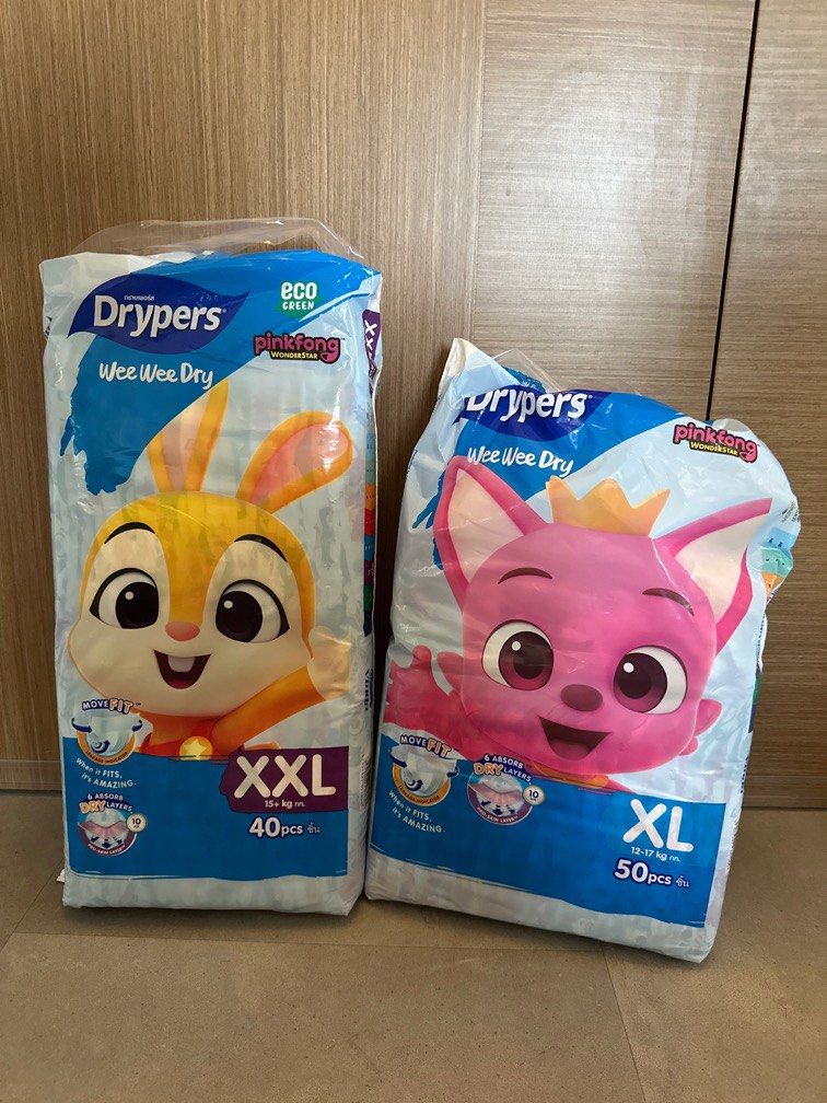 Pinkfong edition Drypers wee wee dry diapers XXL and XL (unopened ...