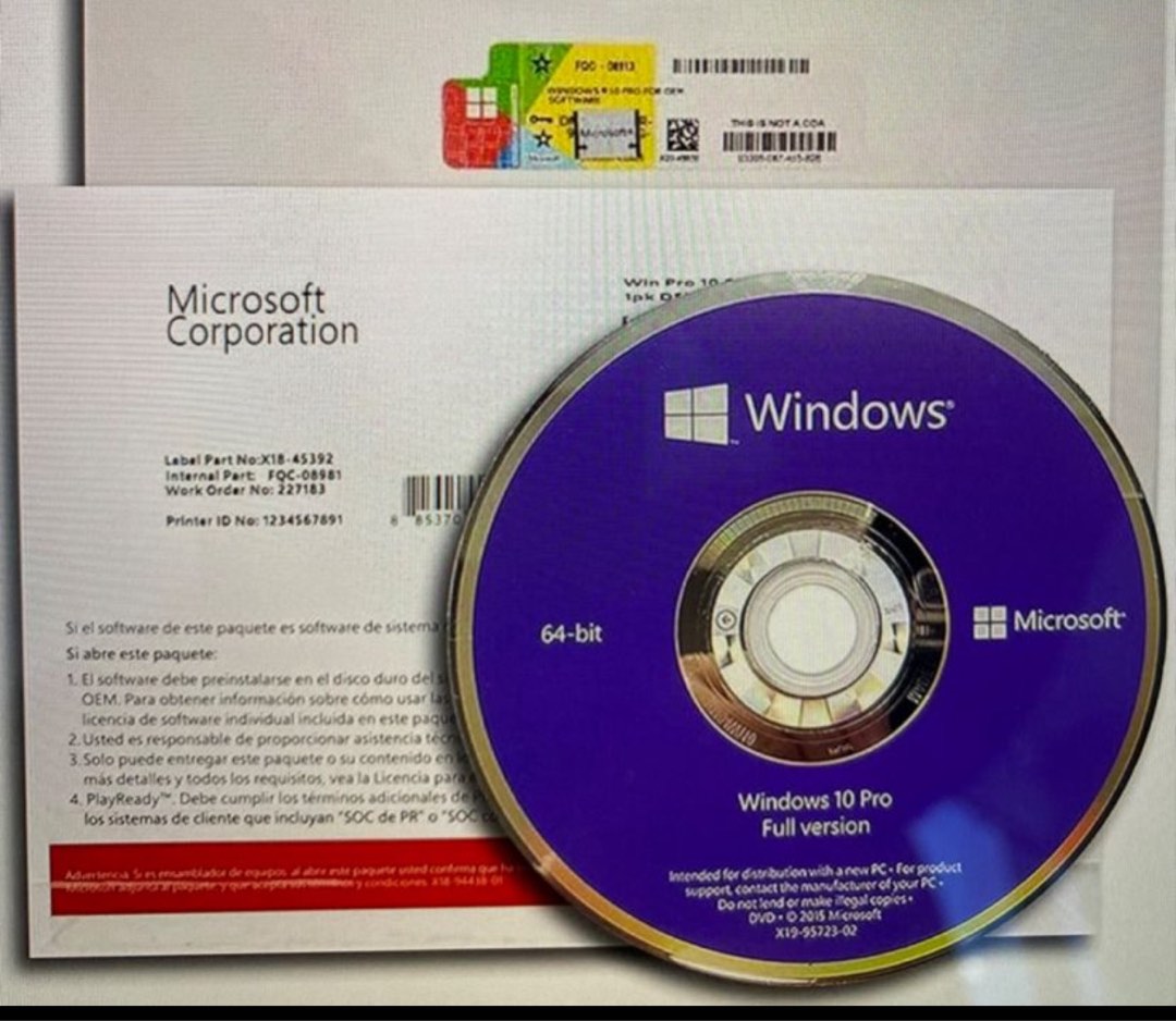 Microsoft Windows Pro Software (OEM), Computers & Tech, Parts ...