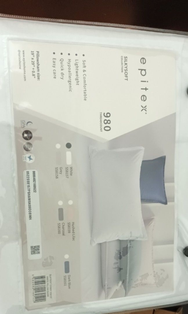 EPITEX White Pillow Sham -Silky Soft Collection, Furniture & Home ...