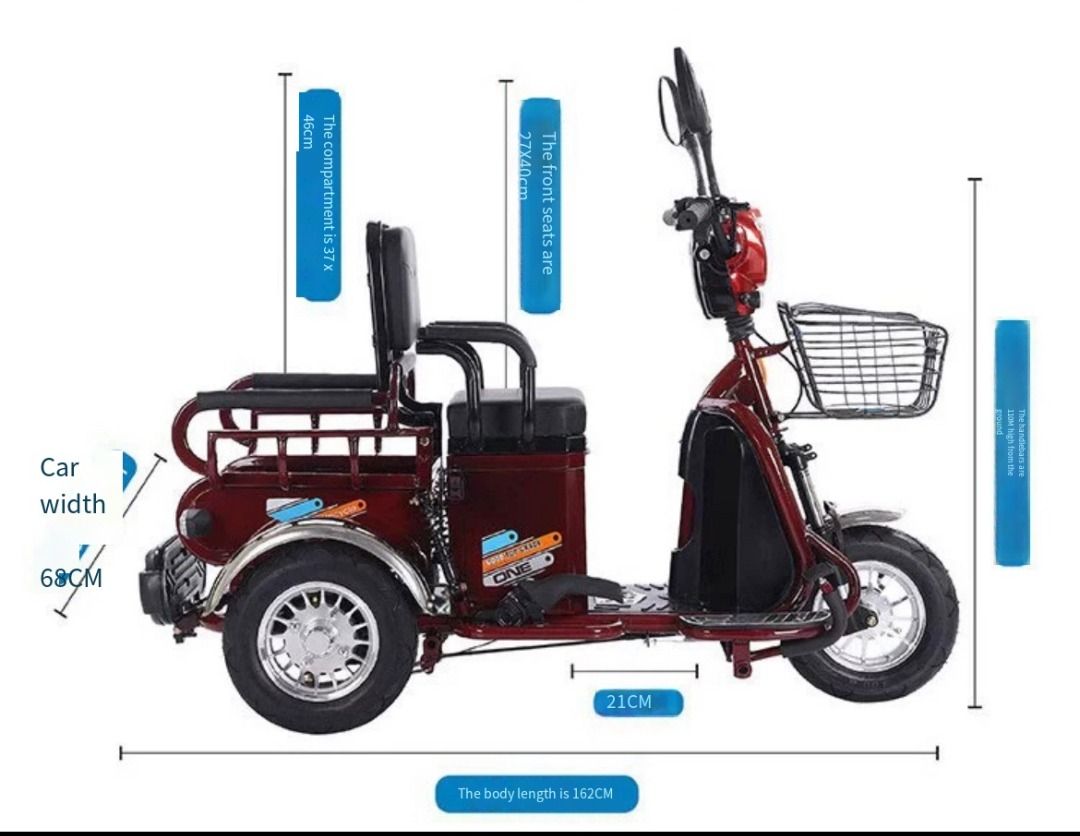 Family Cruiser: Electric Tricycle with a maximum power of 500w and 48v ...