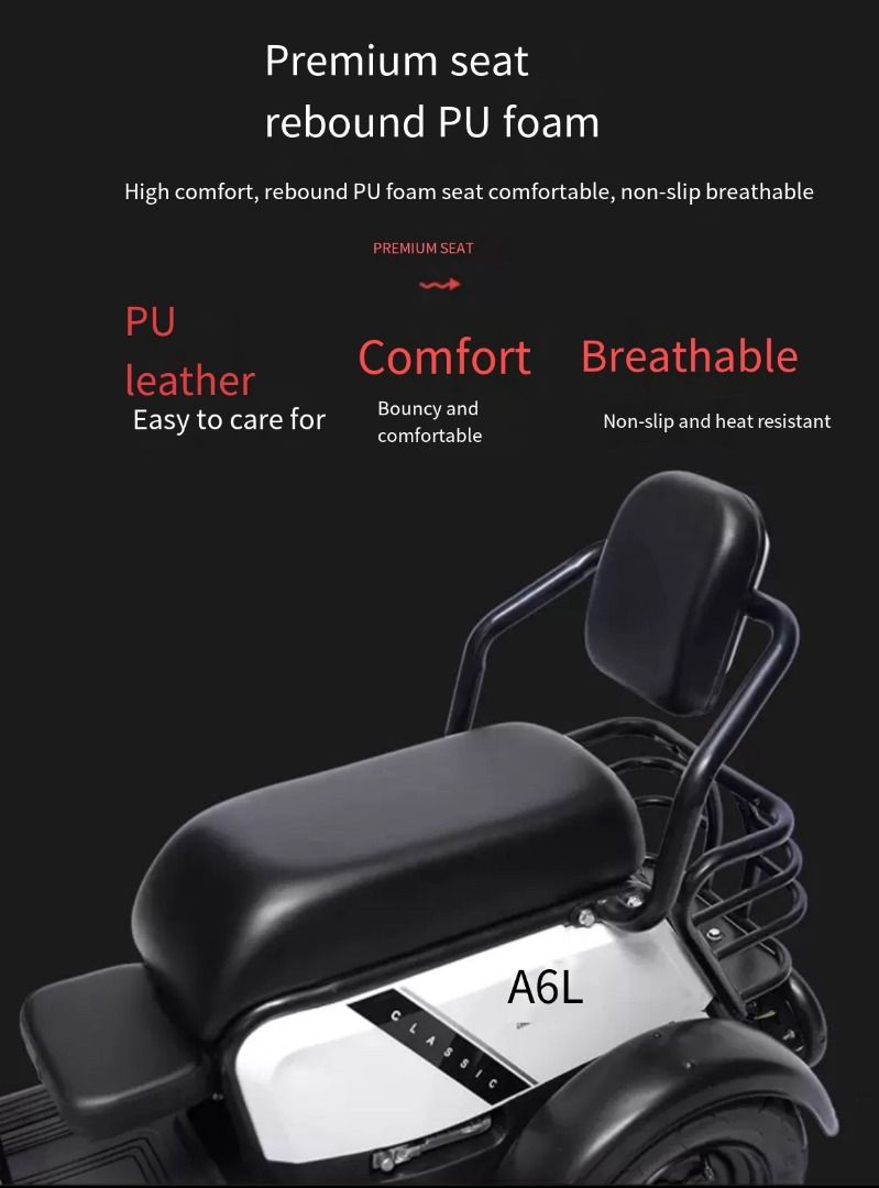 Family-Friendly Electric Tricycle with Three Wheels, maximum power of ...