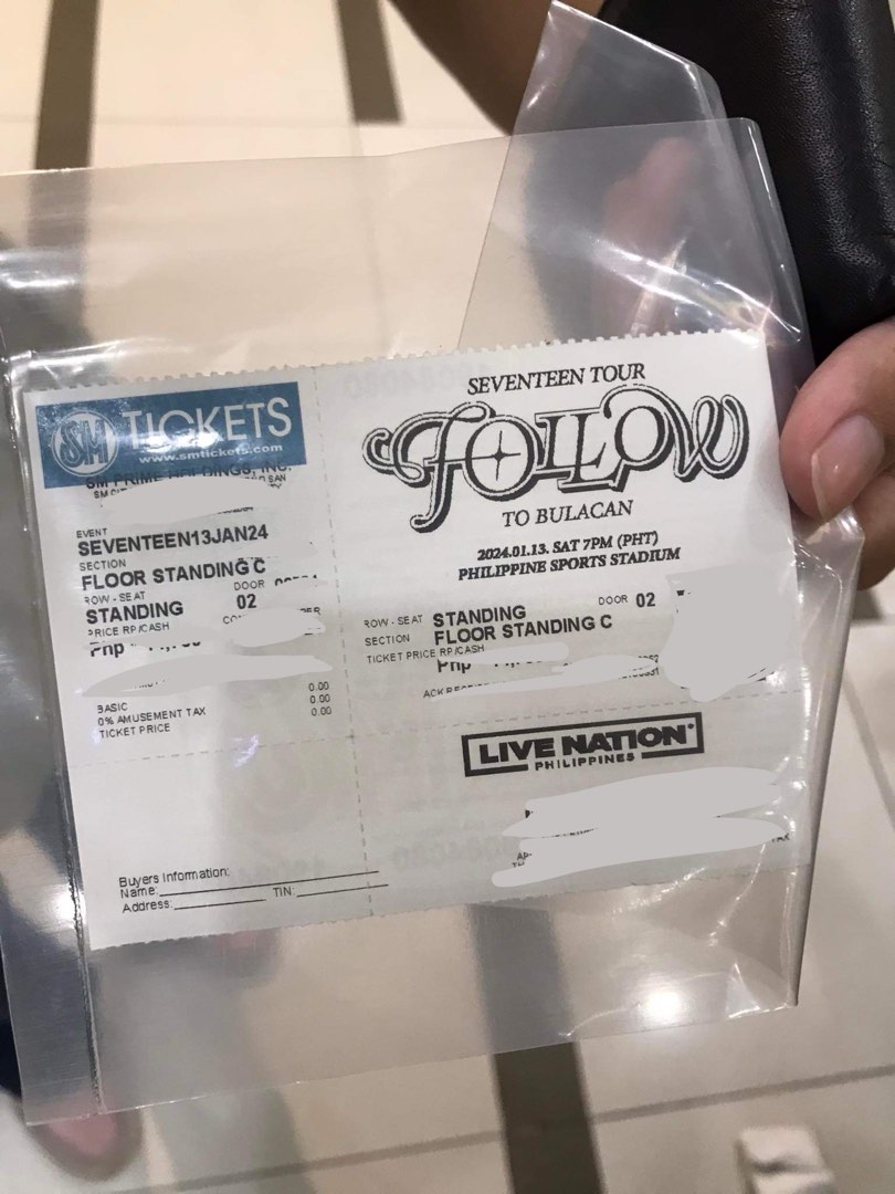 Floor Standing C Day 1 - Seventeen Follow Tour, Tickets & Vouchers, Event Tickets on Carousell